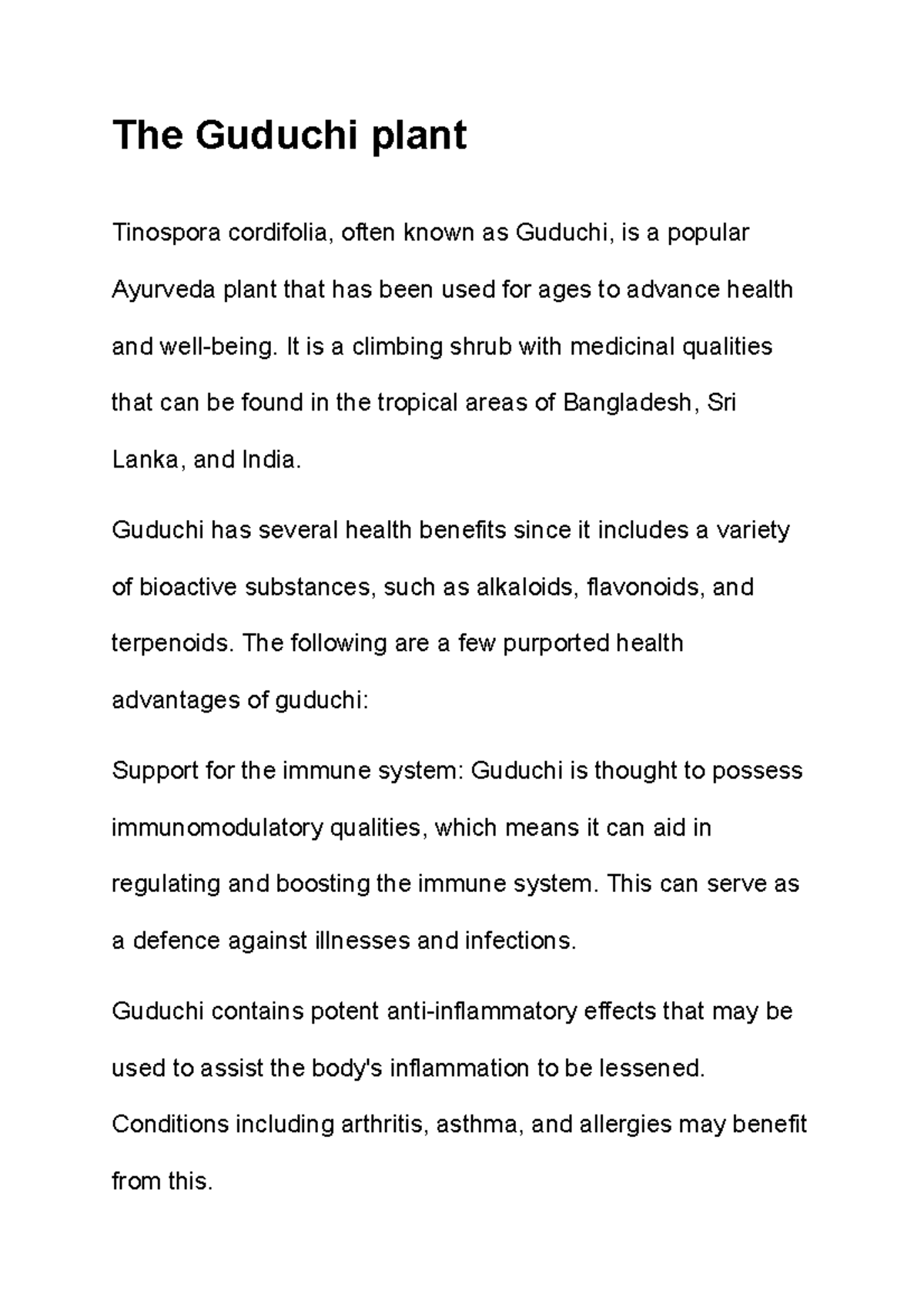 The Guduchi plant - Notes - The Guduchi plant Tinospora cordifolia ...