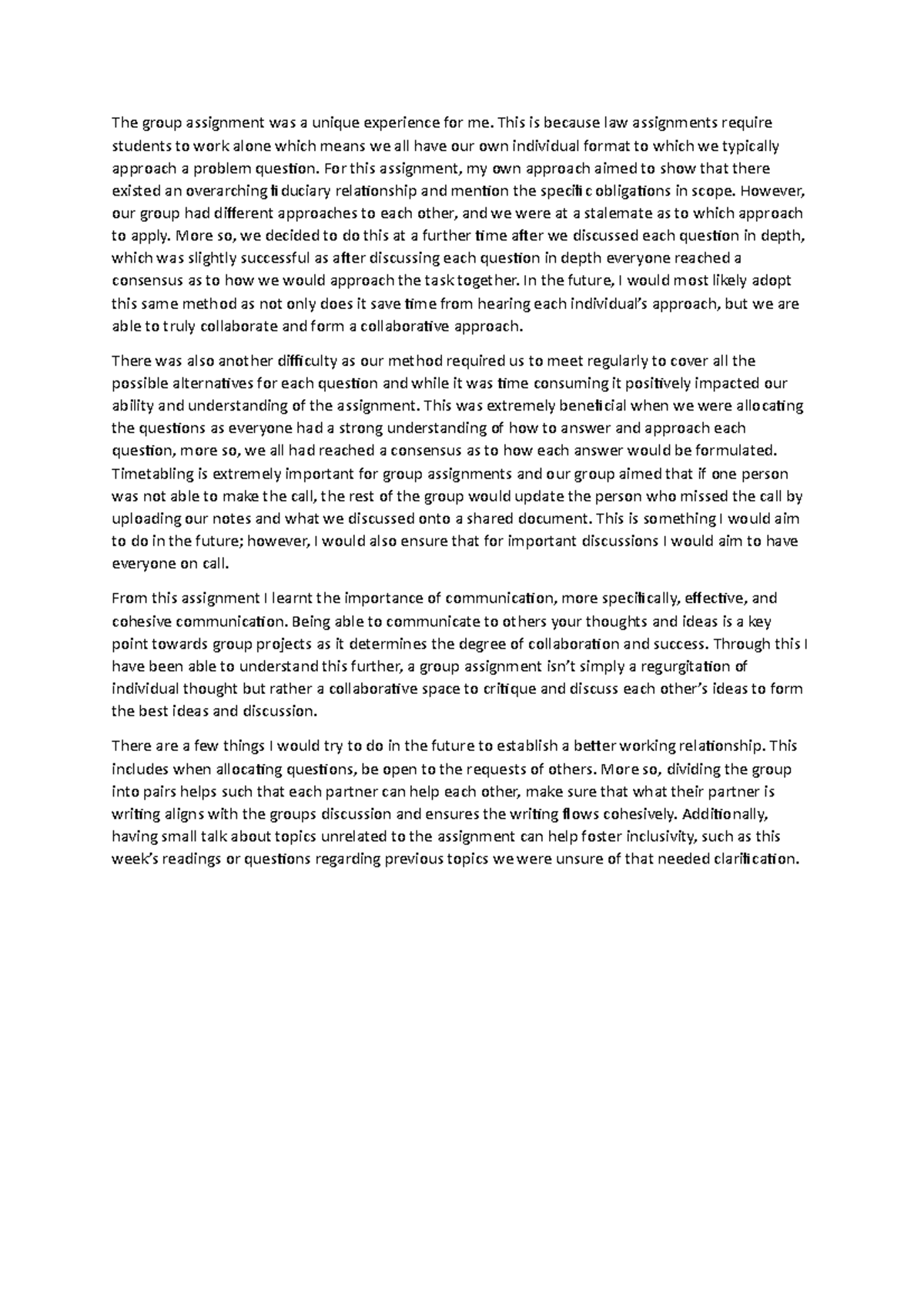 Reflection Equity and Trusts - The group assignment was a unique ...