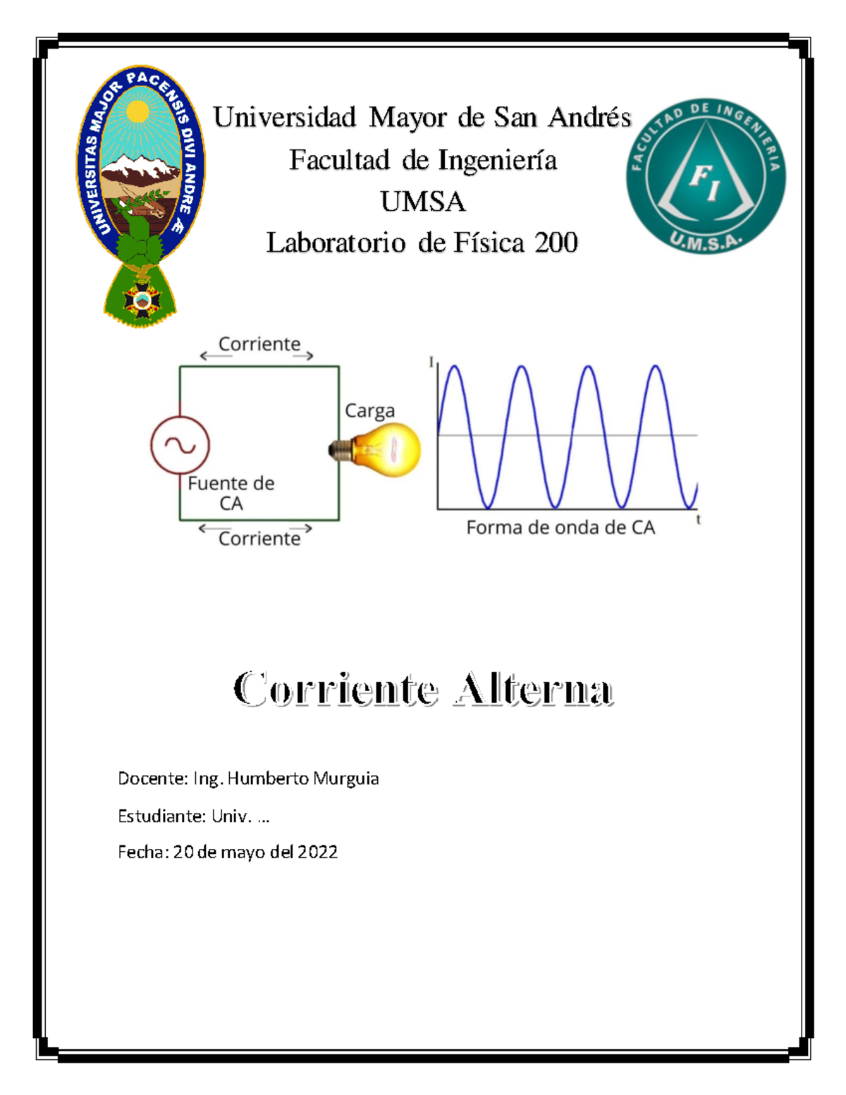 Corriente alterna fisica - Universidad Mayor de San Andrés Facultad de ...