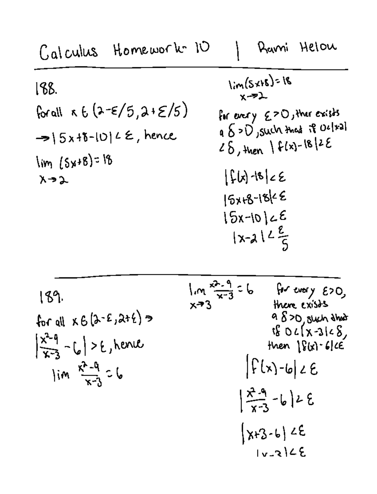 Calculus Homework 10 - ggmustomewrwty 2 E 5,2tE 5 forevery E 0 ...