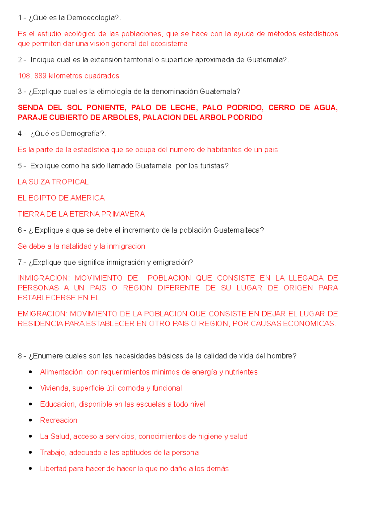 Ambiental - conceptos - 1.- ¿Qué es la Demoecología?. Es el estudio ...