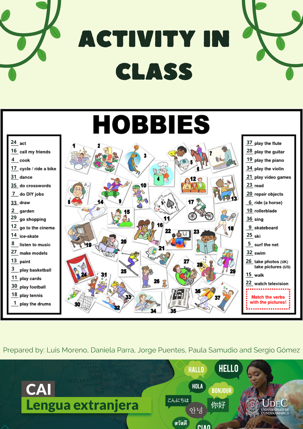 Poster - ... - ACTIVITY IN CLASS - What type of hobbies do you practice ...