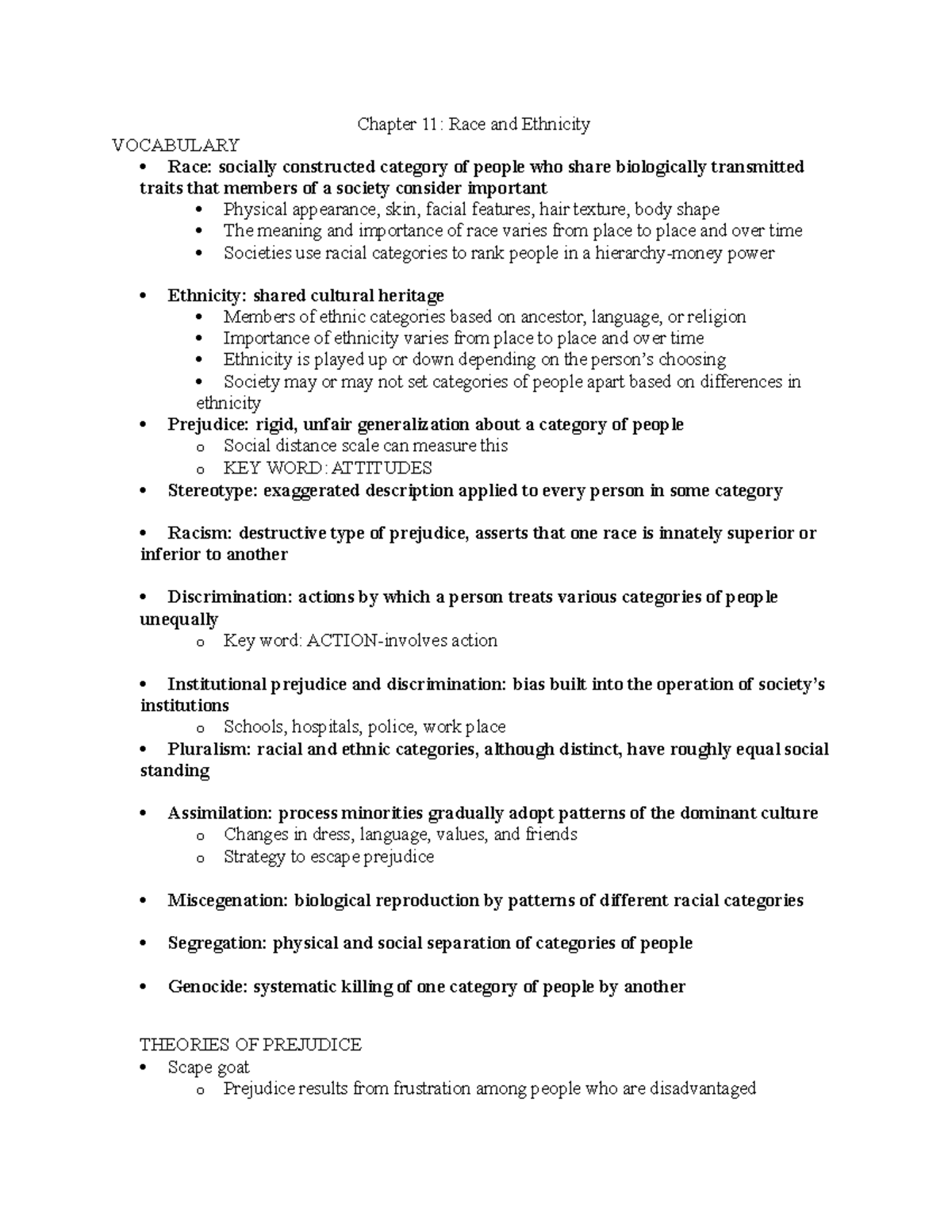 Chapter 11 Race and ethnicity notes - Chapter 11: Race and Ethnicity ...