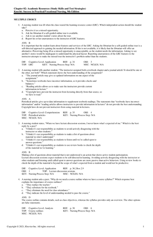 Remar Part 1 Quick Facts for NCLEX - RNSG 2203 - Studocu