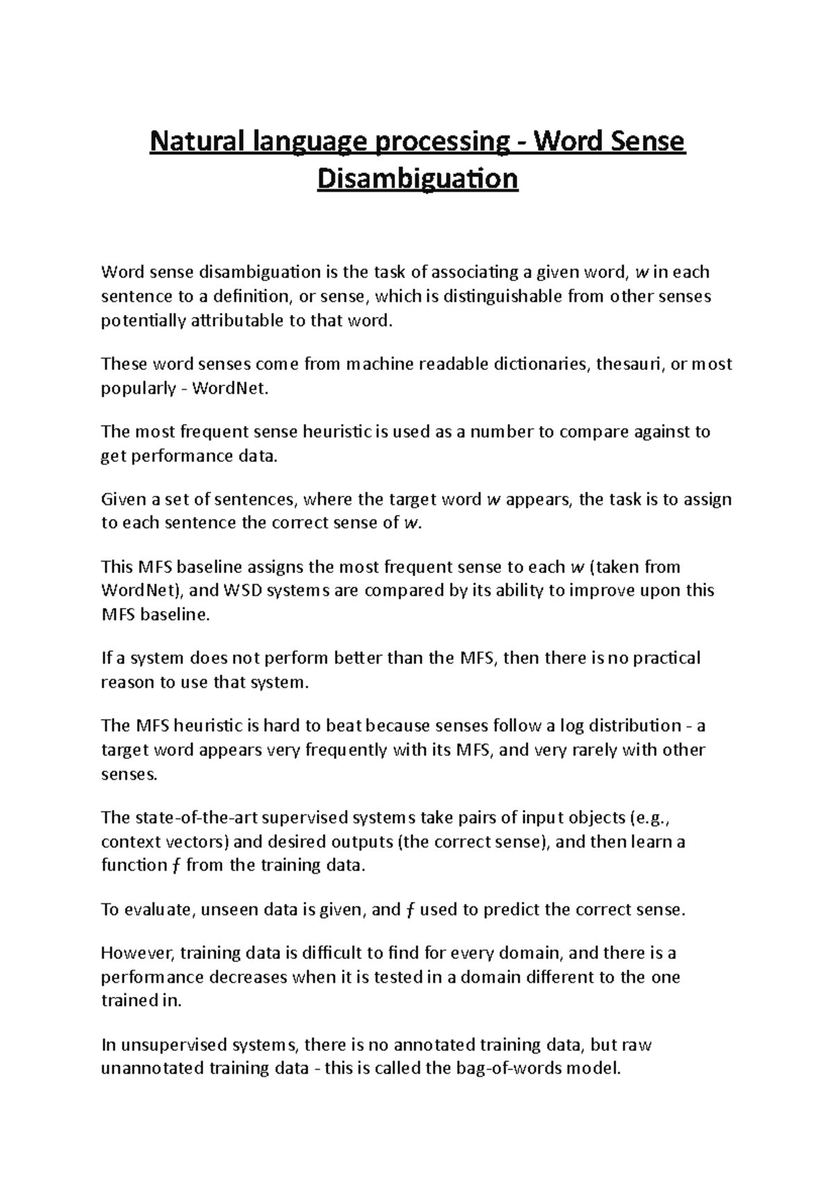 Natural language processing - Word Sense Disambiguation - Natural ...