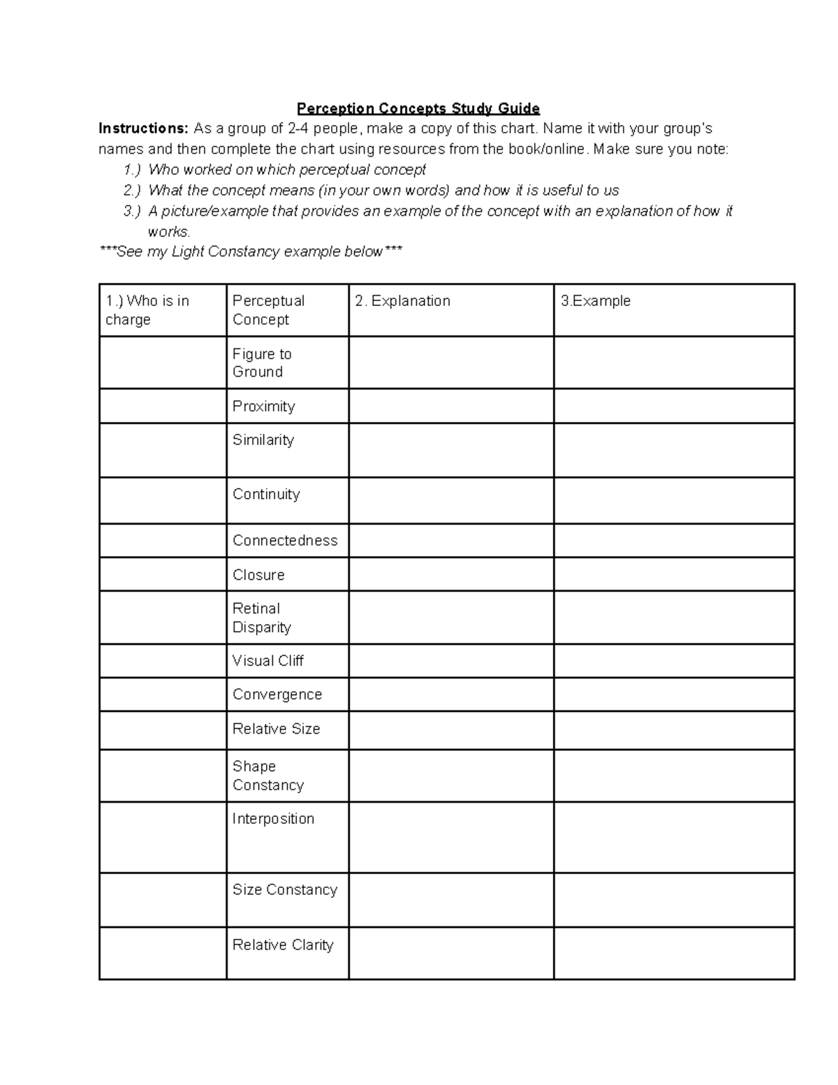 Perception Concepts - Name it with your group’s names and then complete ...