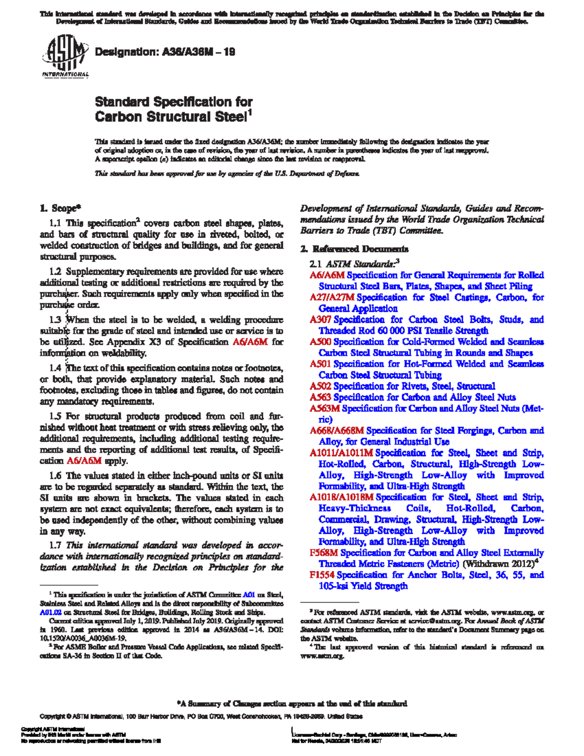 ASTM A36-19 - Para diseño mecanico - This international standard was ...