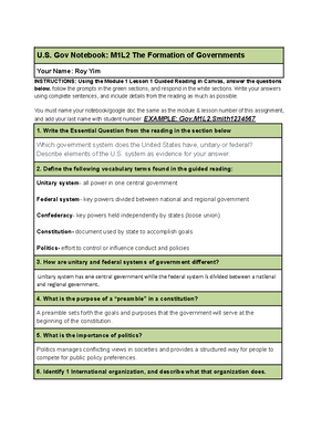 Module 4 Exam Study Guide - Lesson 1 This makes the acts and treaties ...