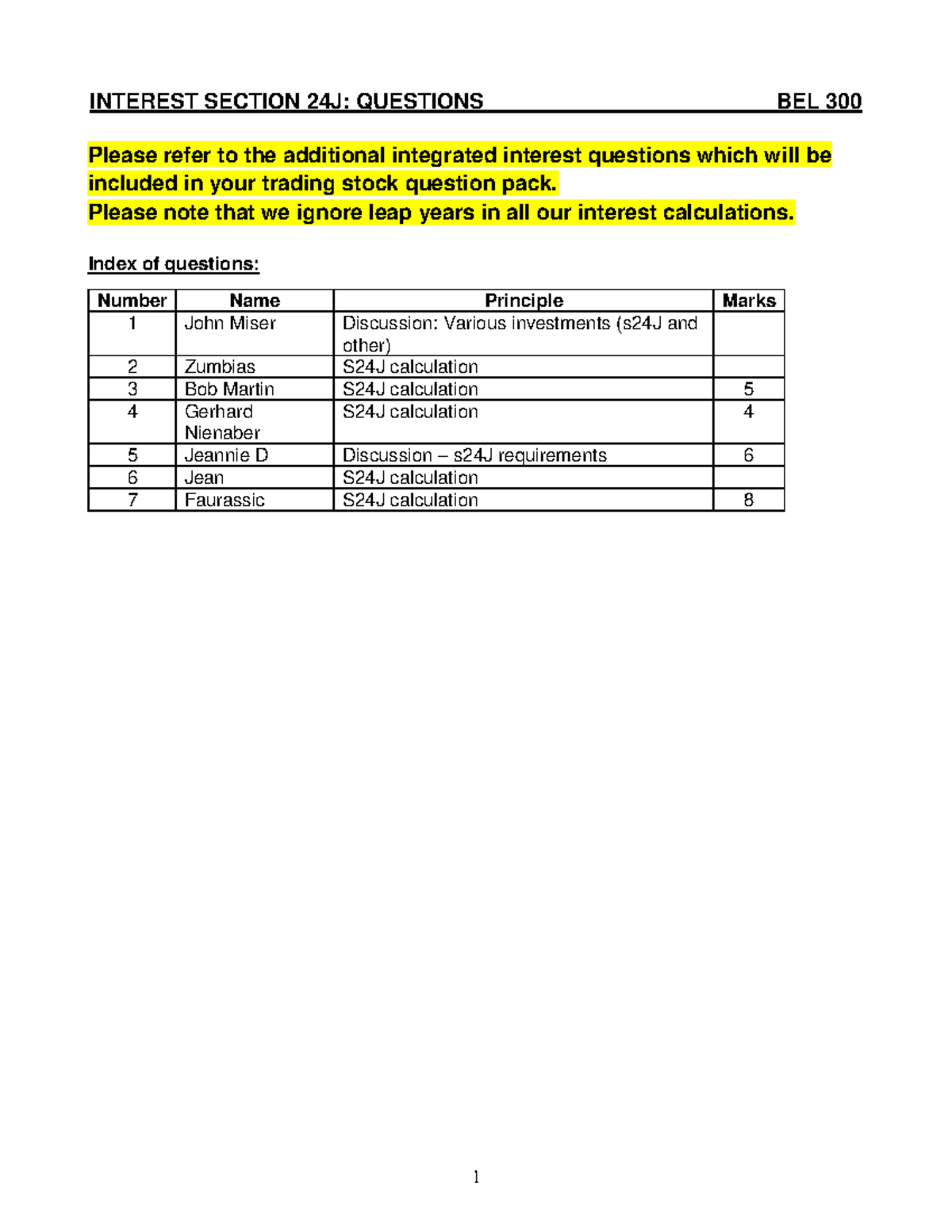 Interest Questions 2021 - INTEREST SECTION 24J: QUESTIONS BEL 300 ...