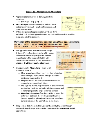 Opthalmic lenses and dispensing notes - Ophthalmic lenses and ...