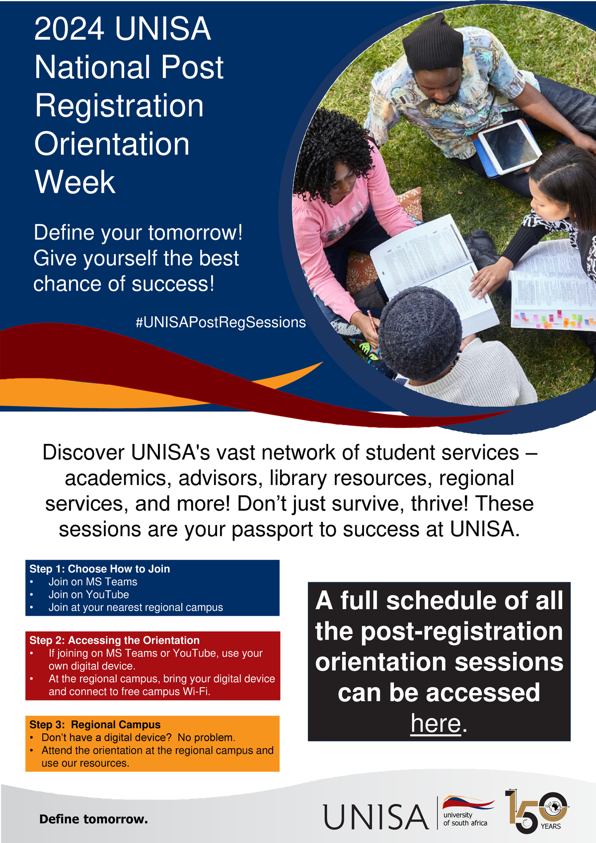 Student Orientation Poster - Define tomorrow. university of south ...