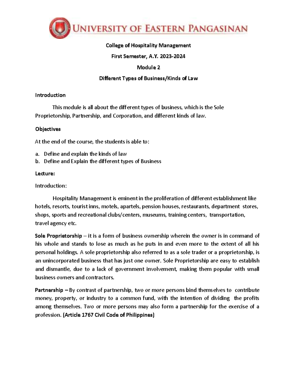 THC 5 Module 2 - FOR REVIEWER - College of Hospitality Management First ...