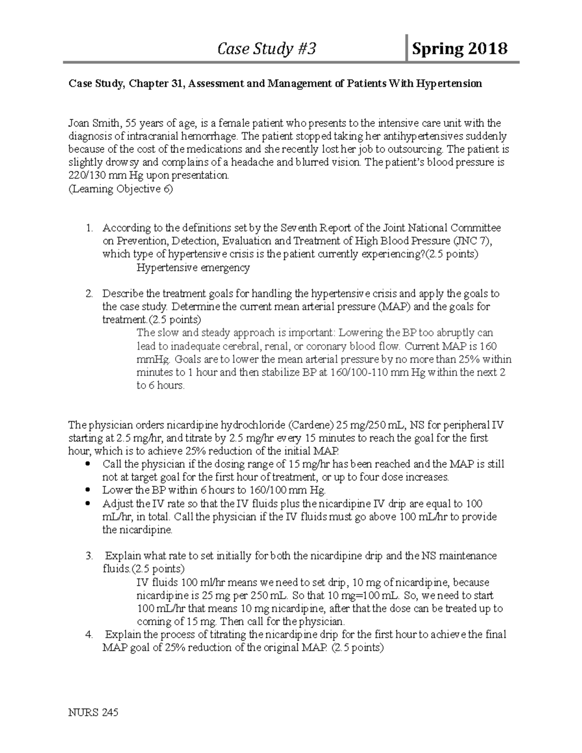 Case Study #3-HTN - Case Study #3 Spring 2018 Case Study, Chapter 31 ...