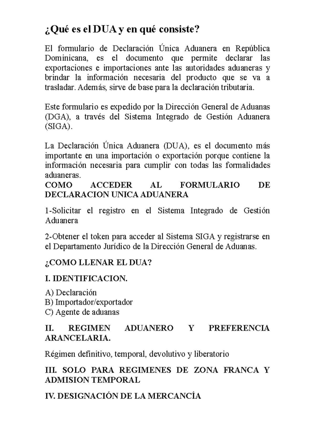 Guión del declaracion unica aduanera - ¿Qué es el DUA y en qué consiste ...