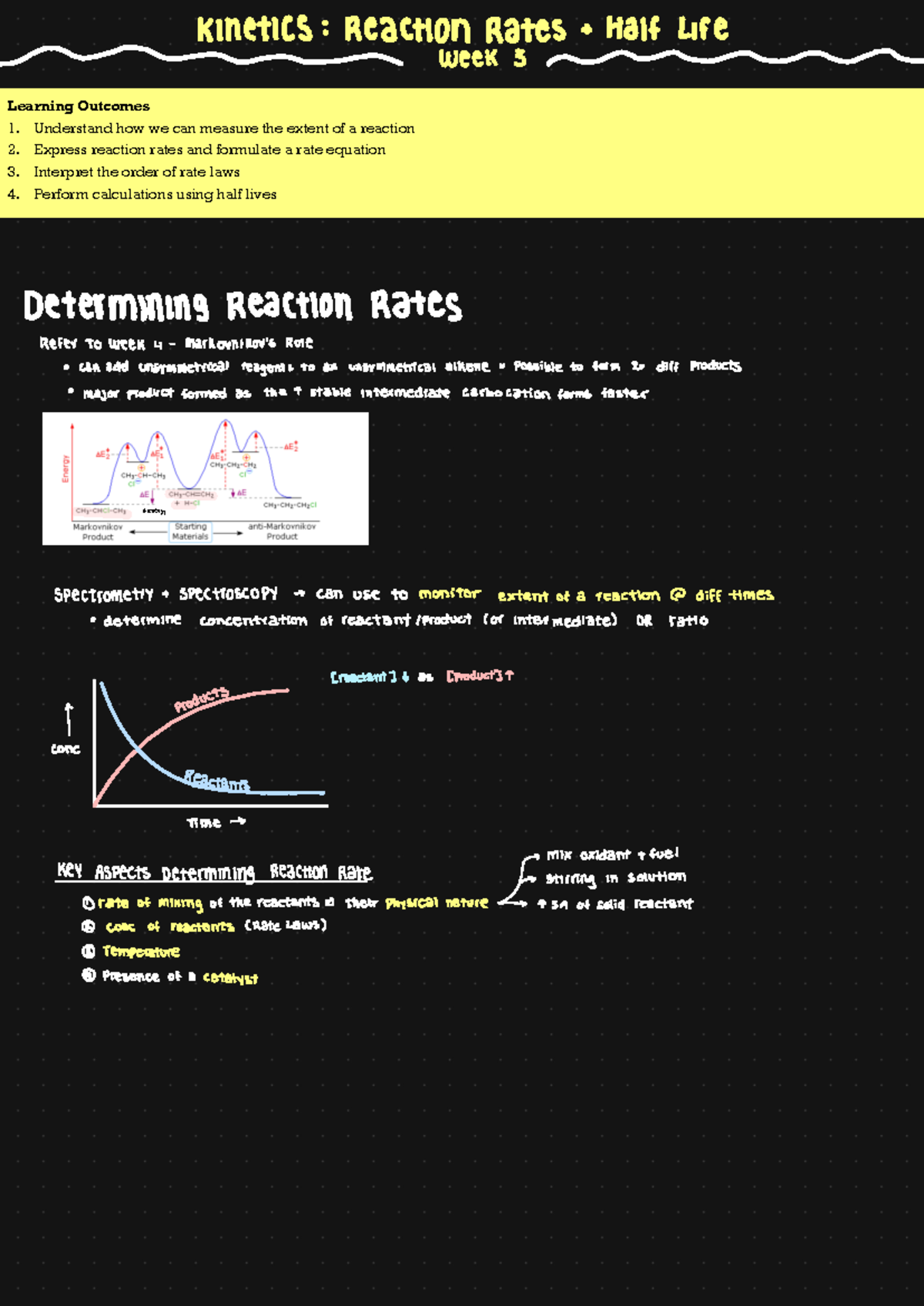 [3a] Kinetics- Rate Laws - Half Life - Learning Outcomes Understand how ...