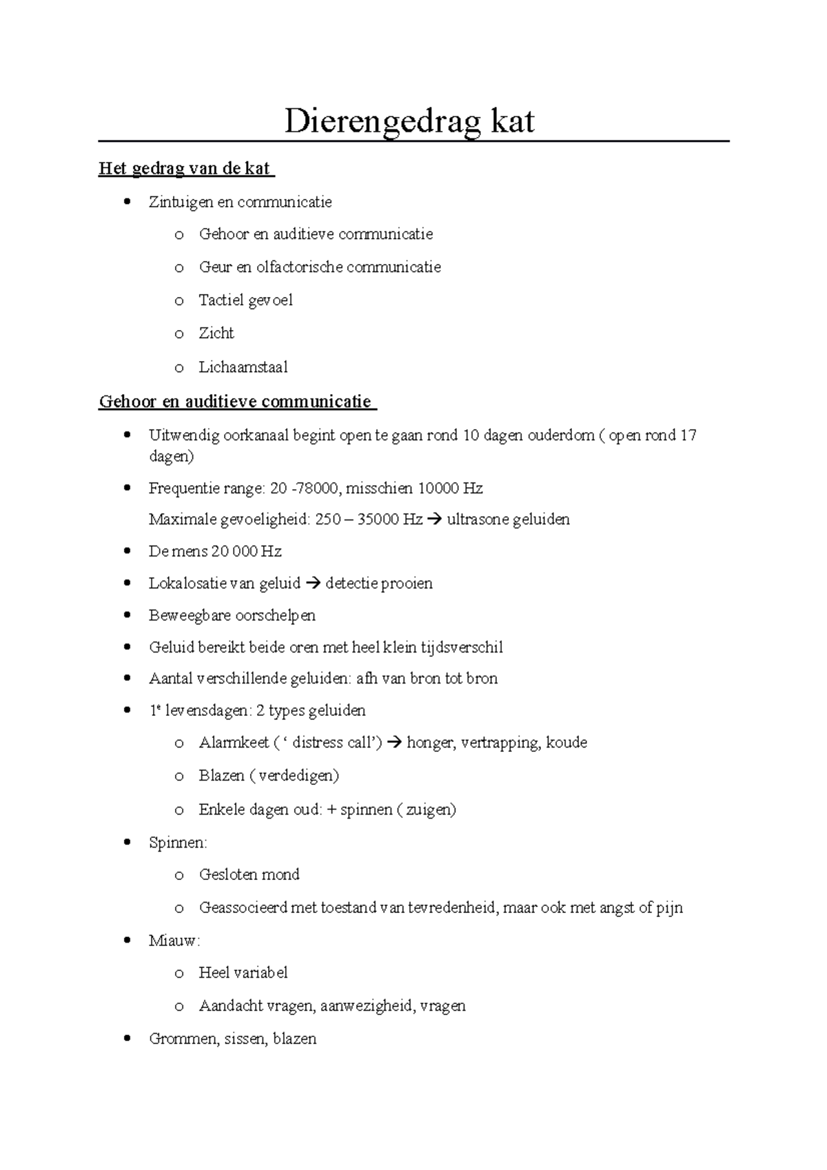 Dierengedrag kat - ppt - Dierengedrag kat Het gedrag van de kat ...