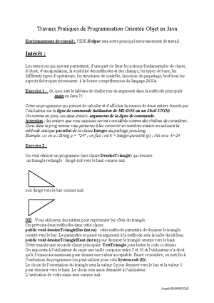 Bouchet Vincent - NOTE DE COURS - Programmation en java - UCAD - Studocu