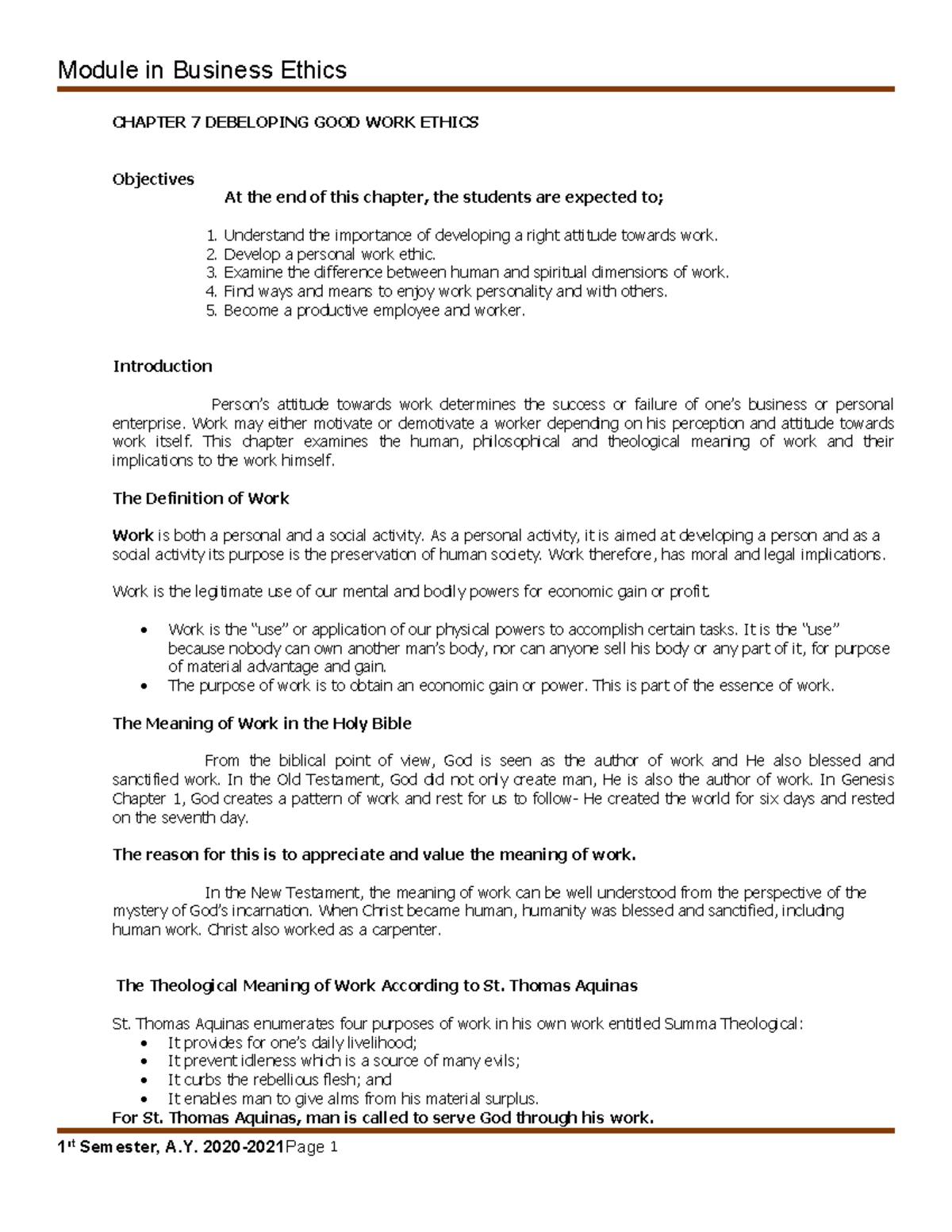 Developing GOOD WORK Ethics - BatStateU - Studocu