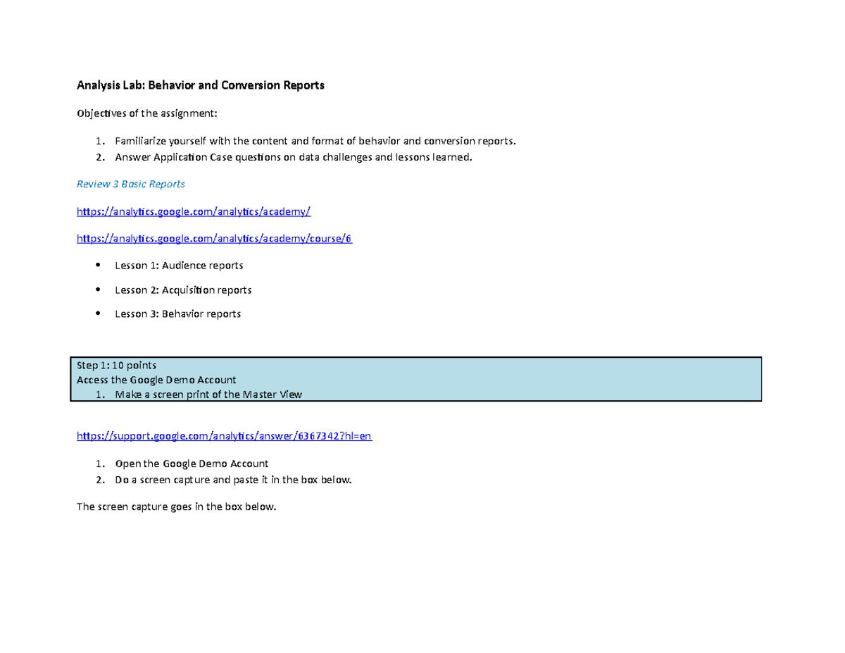 BIAM420 W3 Lab Week 3 lab - Analysis Lab: Behavior and Conversion ...