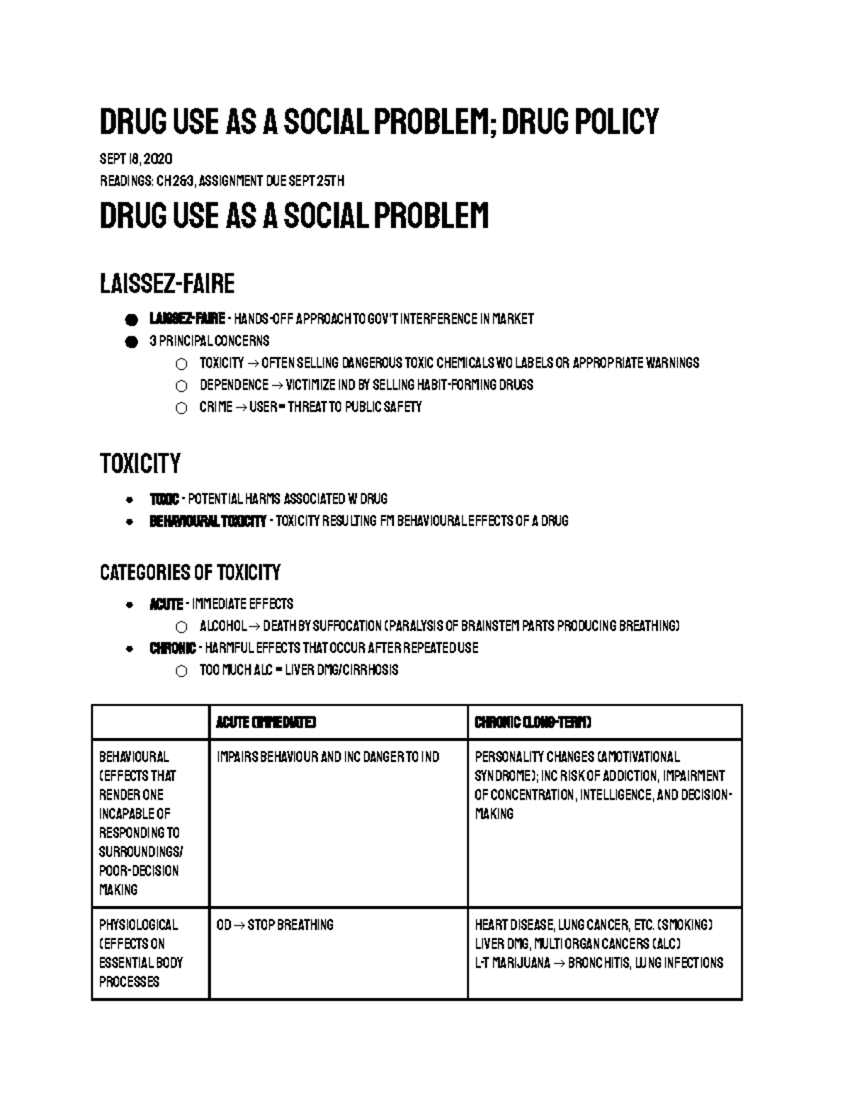 Drug Use as a Social Problem Drug Policy - (smoking) Liver dmg, multi ...