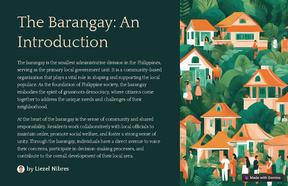The Barangay An Introduction - The Barangay: An Introduction The ...