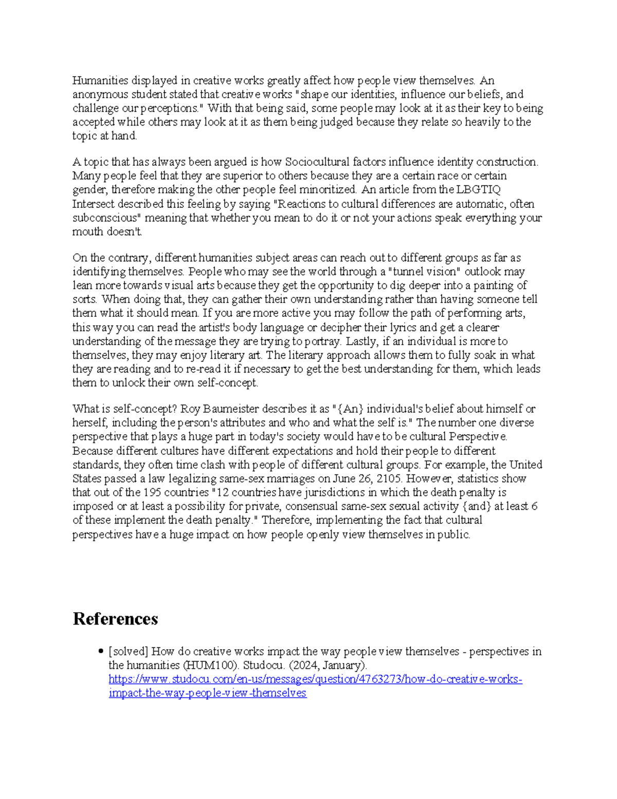 HUM 102 5-2 Project Draft Understanding Our Identity Through the ...