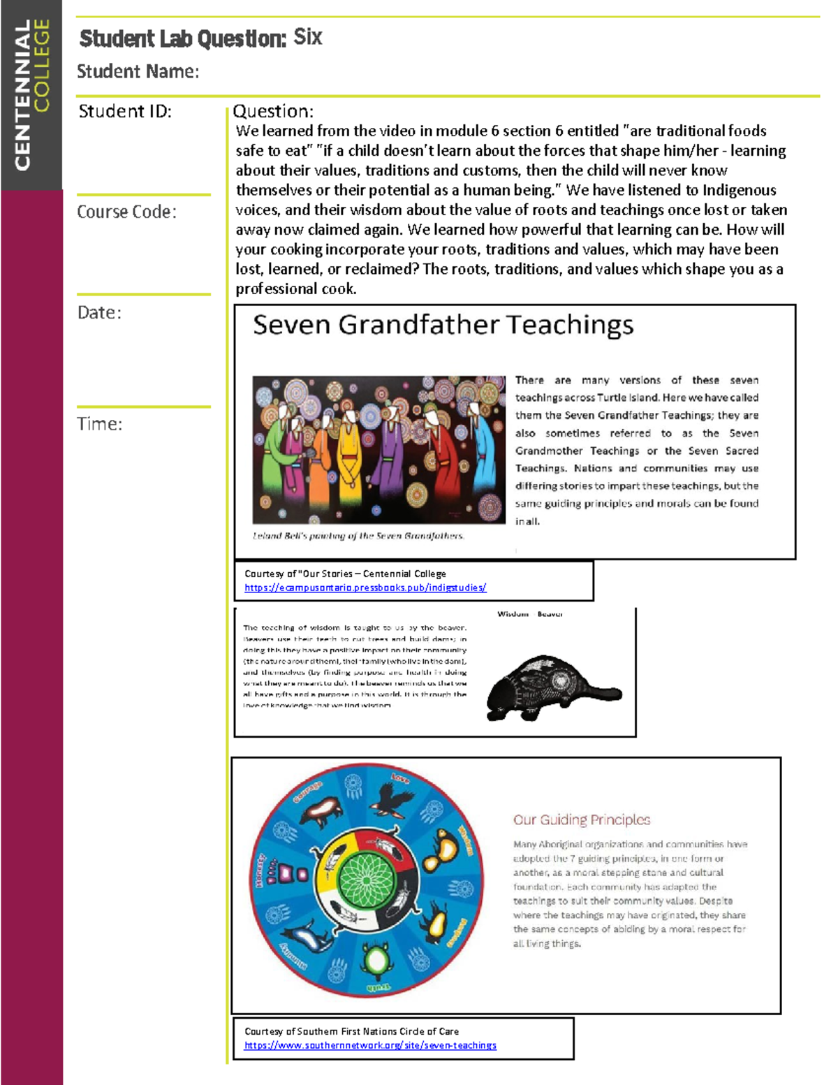Question Lab Six - Student Lab Question: Student Name: Student ID ...