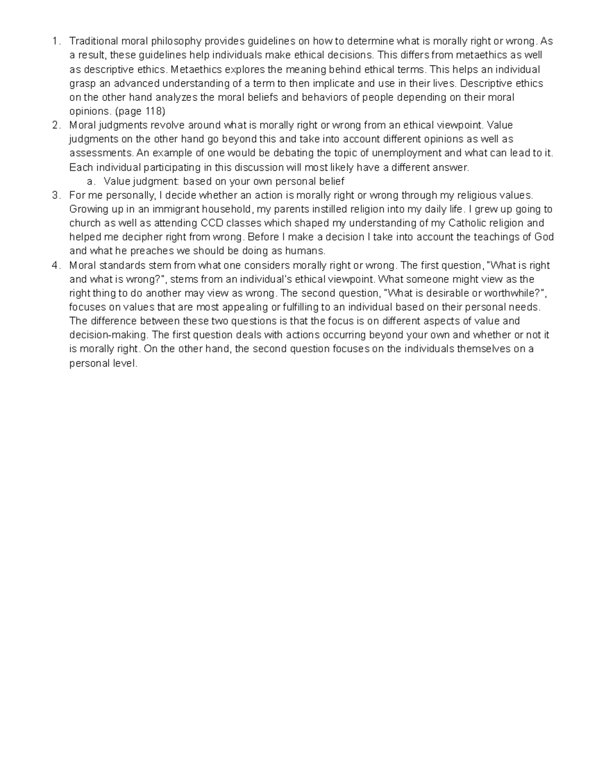 Nielsen Ethics - Questions from a book - Traditional moral philosophy ...