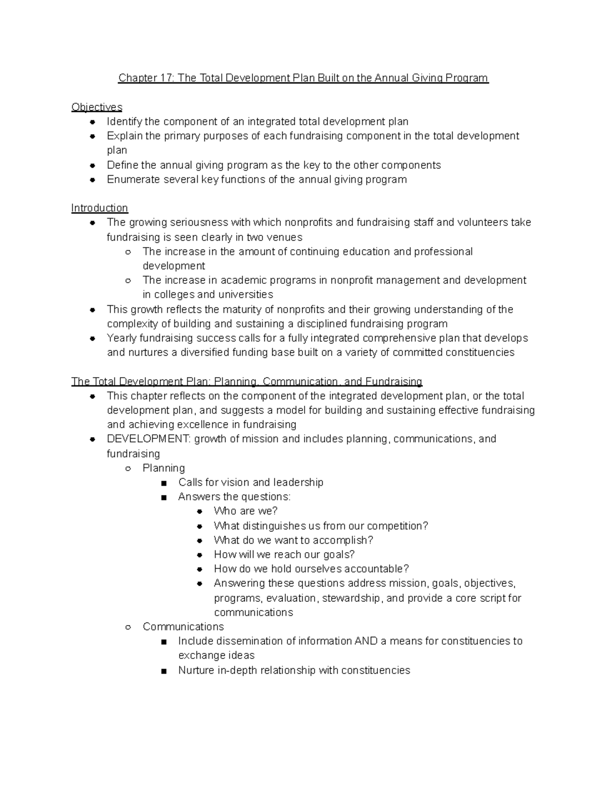 Chapter 17: The Total Development Plan Built on the Annual Giving ...