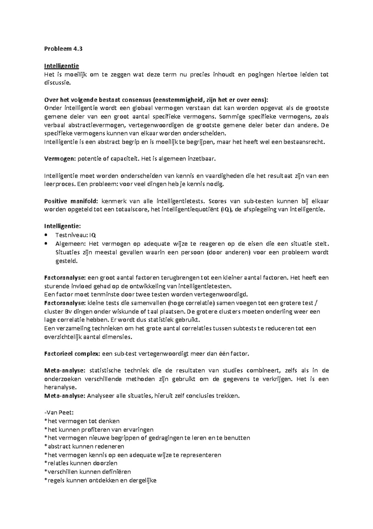 Intelligentie, Persoonlijkheid en Identiteit - Samenvatting - probleem ... Intelligentie, Persoonlijkheid en Identiteit - Samenvatting - probleem ...