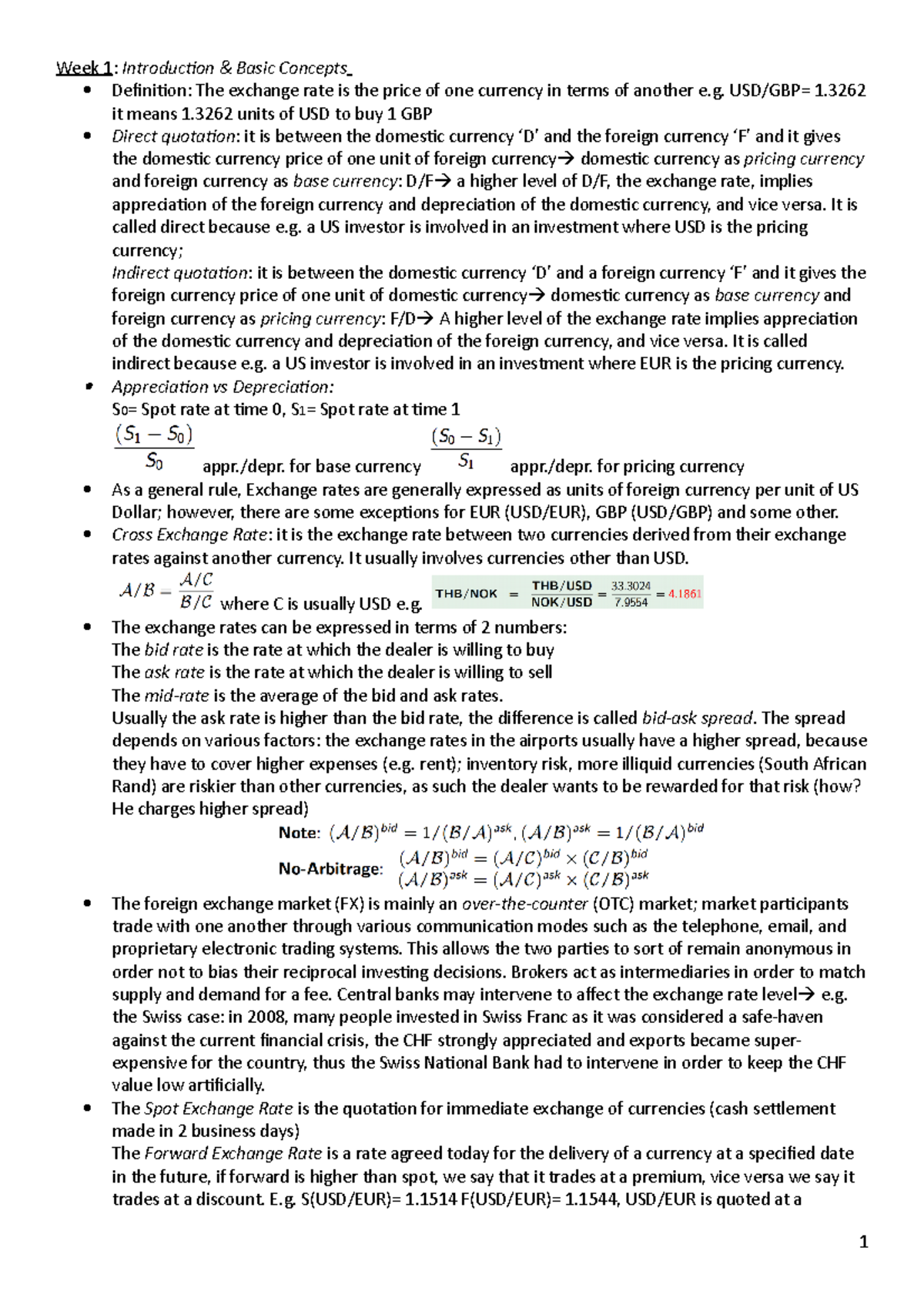 IFM Recap - Week 1: Introduction & Basic Concepts Definition: The ...