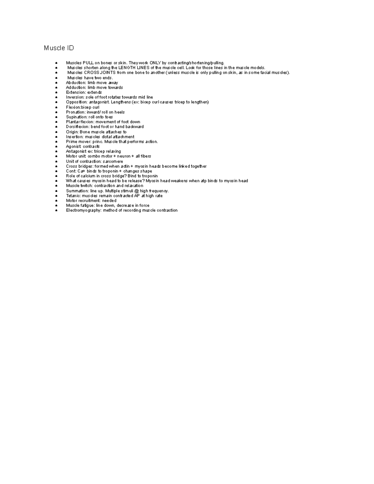 Anatomy Quiz Chapter 5 - Exam prep work. - Muscle ID Muscles PULL on ...
