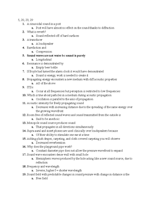 Exam 1 Review Hearing Sci - Place the units of measurement in order ...