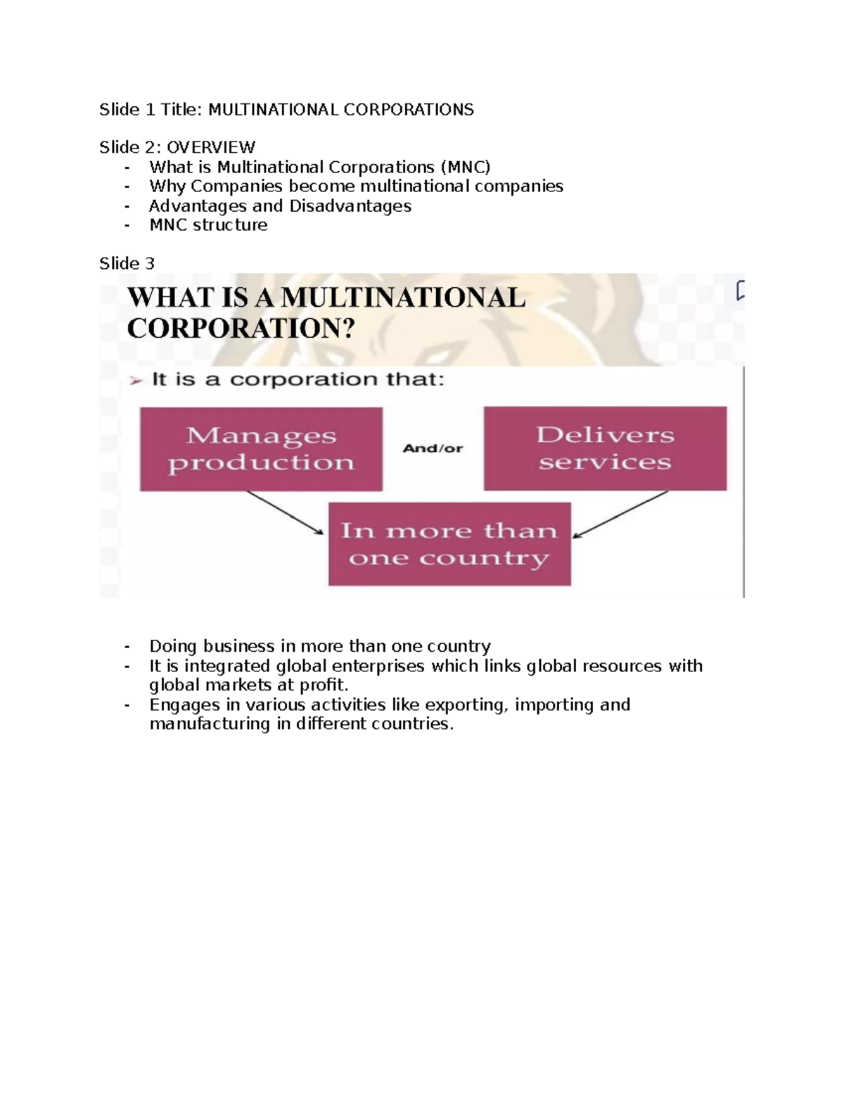 Mulltinational-Corporations - Slide 1 Title: MULTINATIONAL CORPORATIONS ...