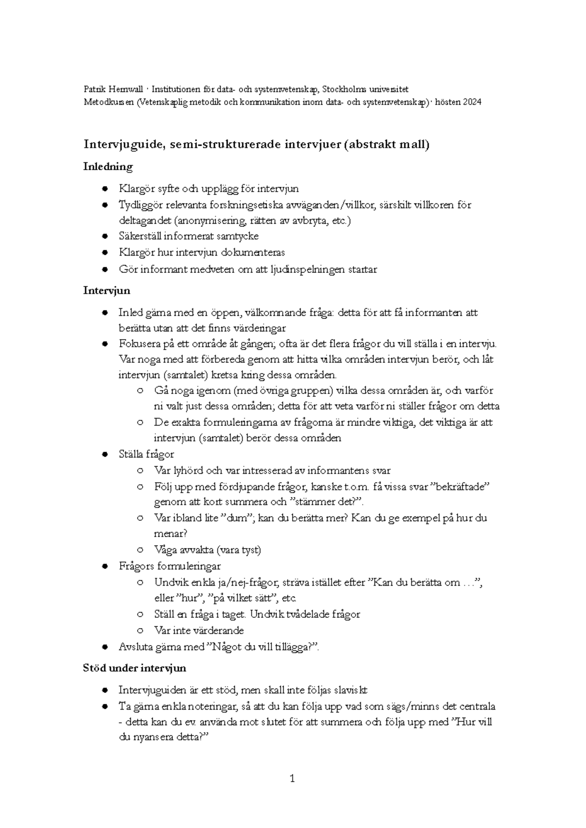 Intervjuguide (abstrakt mall)-1 - Patrik Hernwall · Institutionen för ...