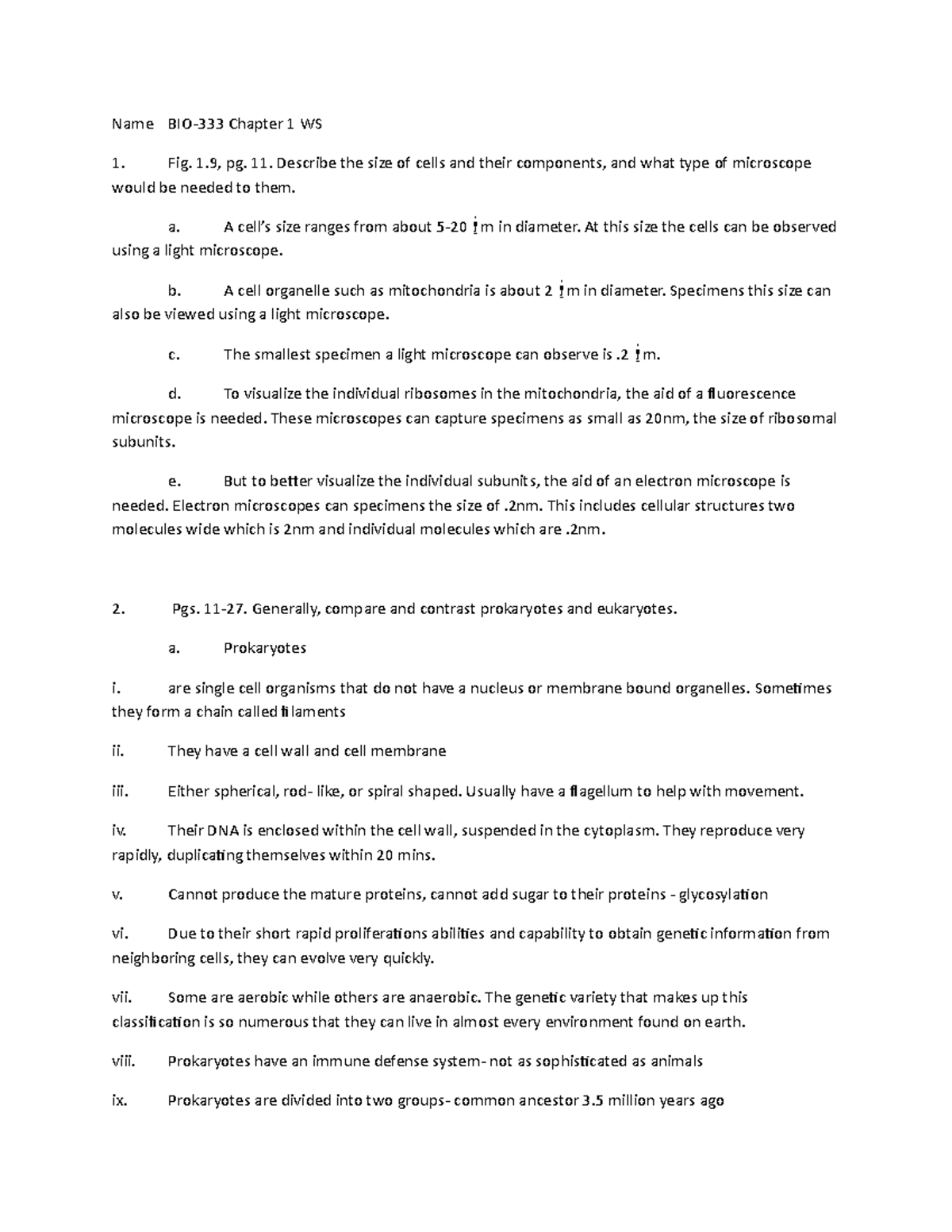 Bio333 CH1 Guide - Name BIO-333 Chapter 1 WS Fig. 1, pg. 11. Describe ...