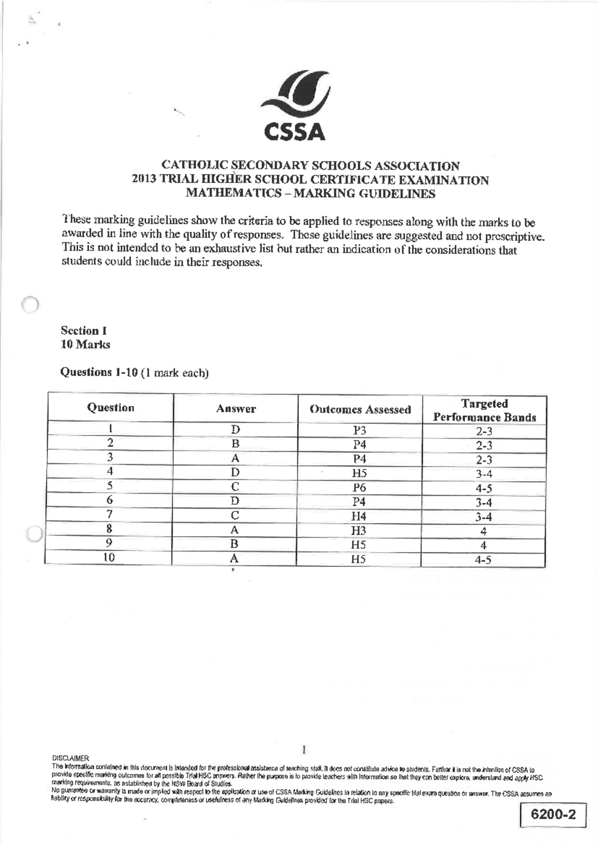 2013 CSSA Trial. Maths. Soln - Studocu