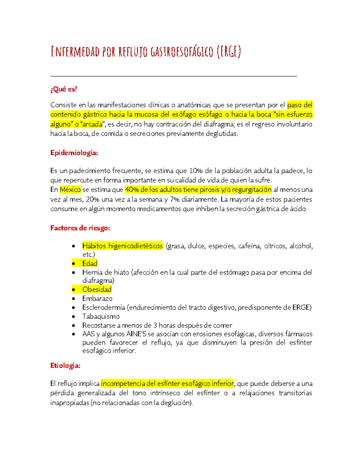 ERGE - Resumen del tema ERGE basado en GPC - Enfermedad por reflujo ...