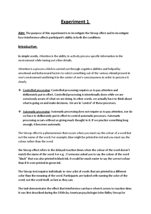 SPAN OF Attention Expt 1 - Title of the Experiment: Span of attention ...