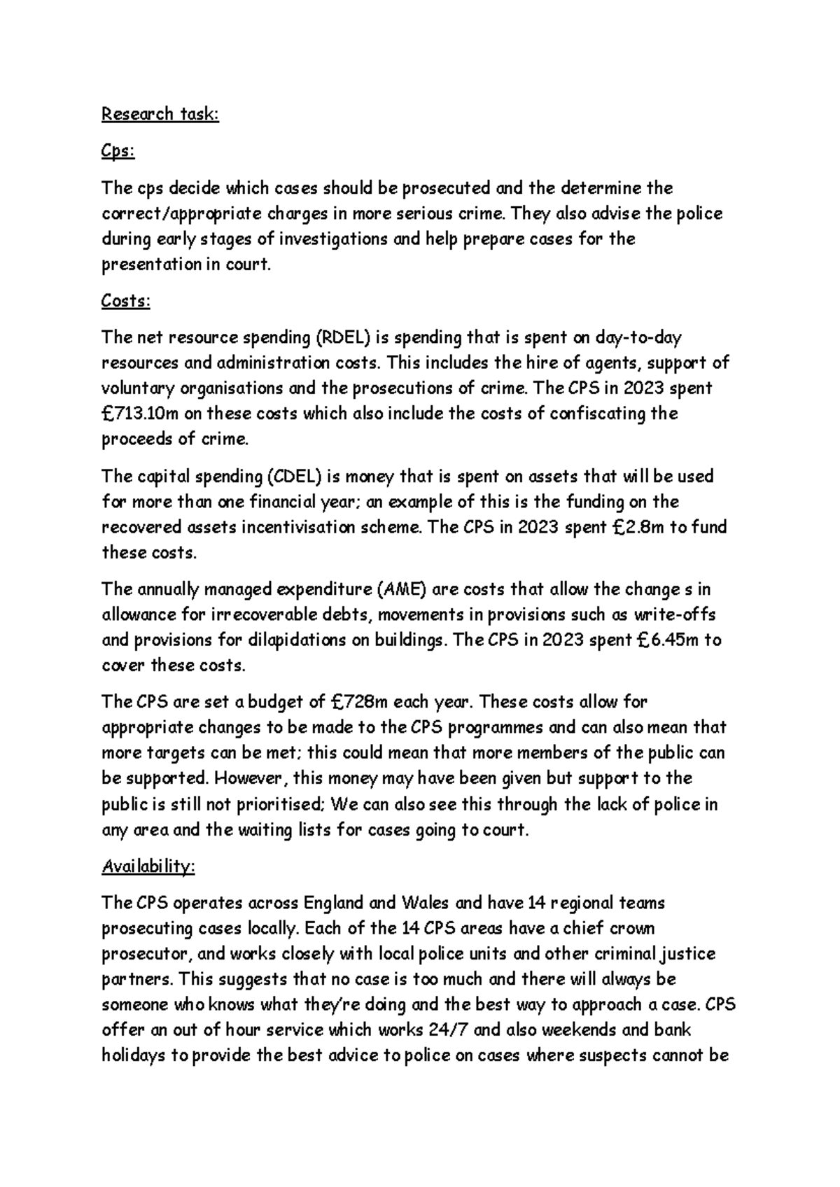 task unit 3 a1 criminology - Research task: Cps: The cps decide which ...