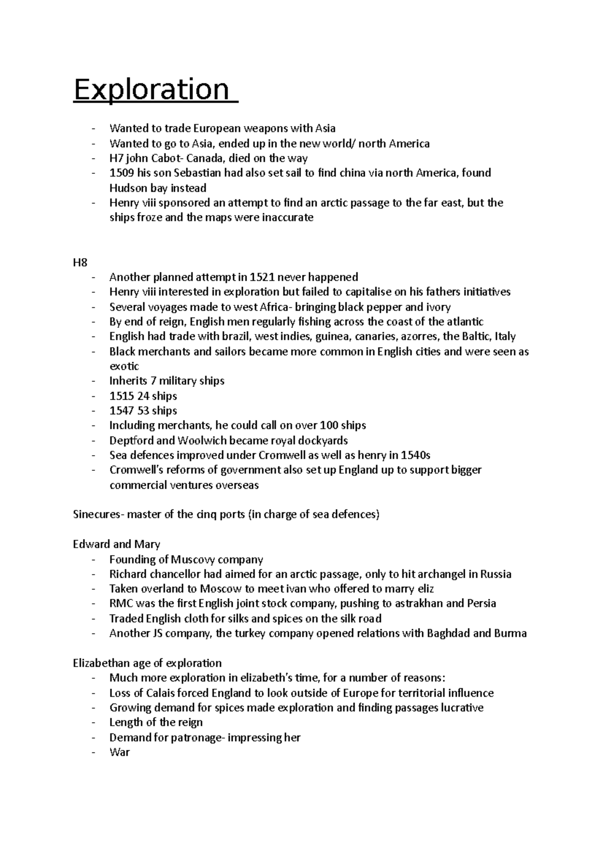 Exploration Elizabeth I - VL12 - Nottingham - Studocu