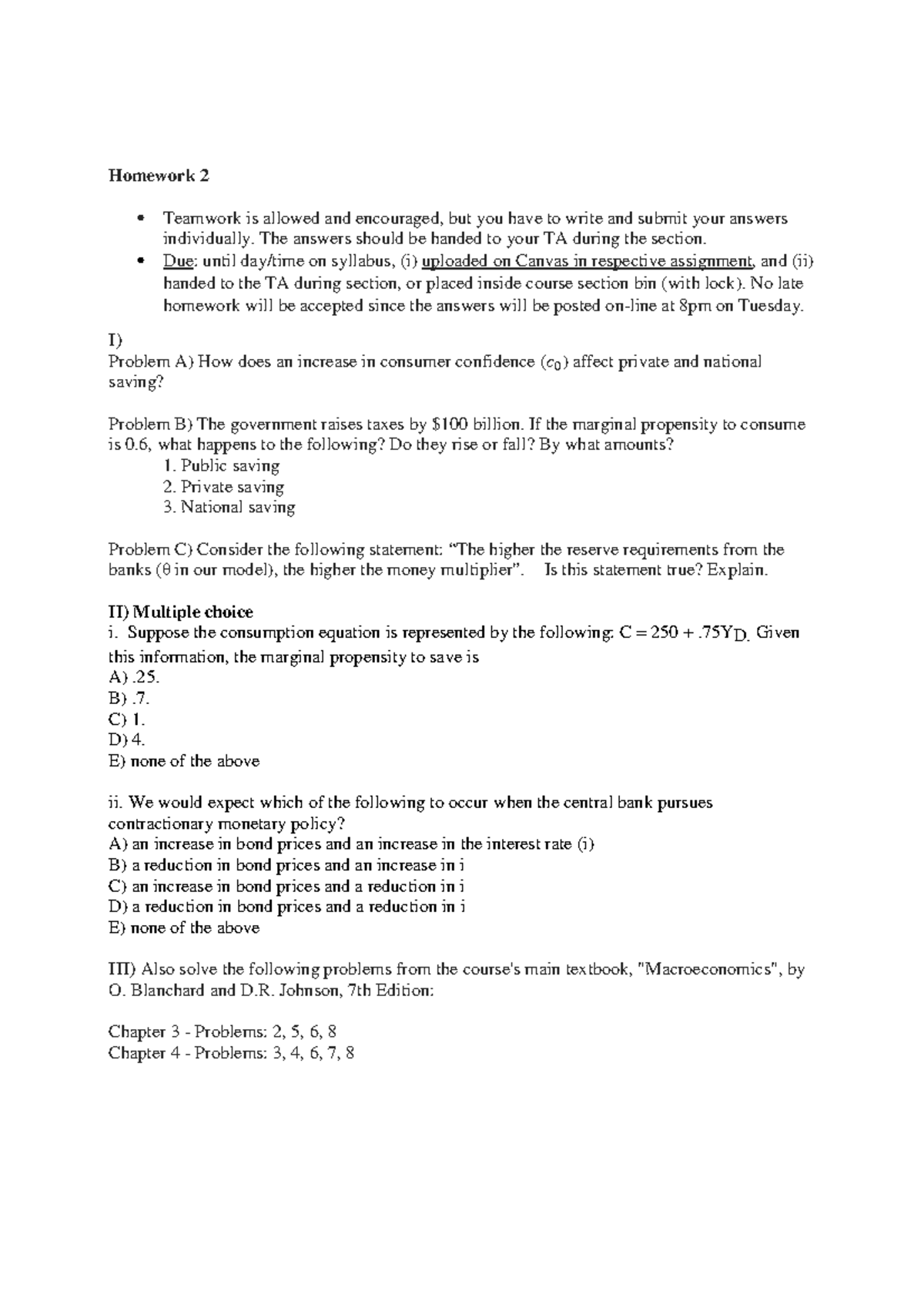 Homework 2 - hw2 - Homework 2 Teamwork is allowed and encouraged, but ...
