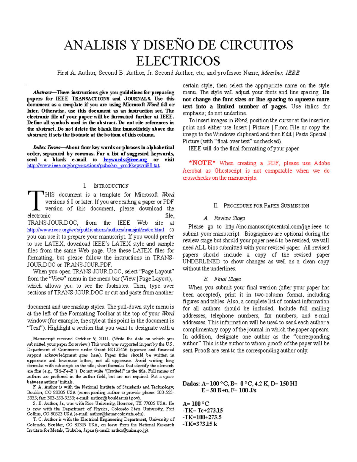 Circuitos Electricos - Abstract —These instructions give you guidelines ...