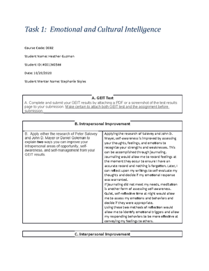 Studocu D078 Task 1- Organizational Structure - D078 Task 1 ...
