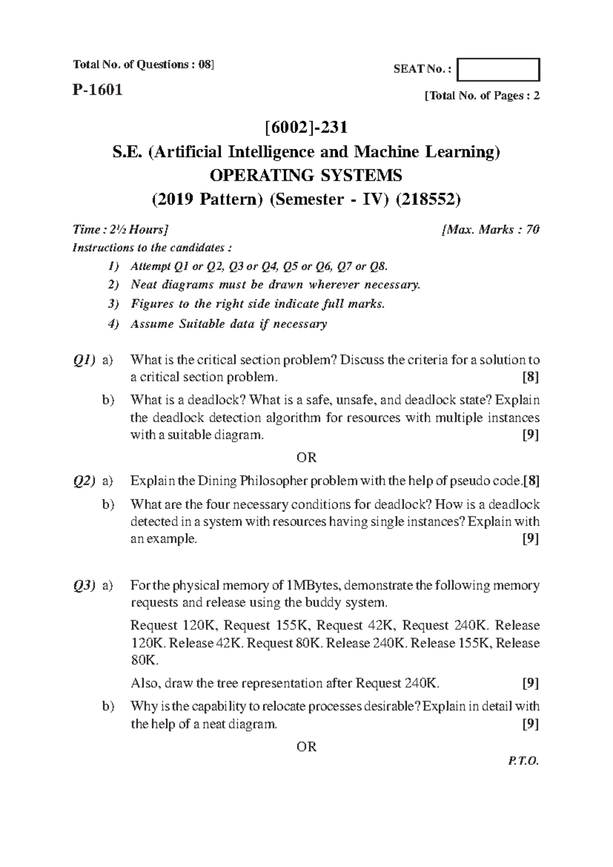 3. April - 2023 - PYP - Previous Year paper for AIML Sem 4. - Total No ...