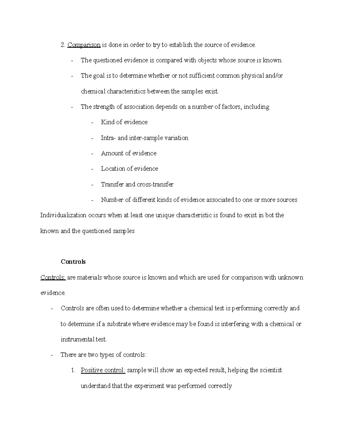 FIS 201 Introduction to Forensic Identification Chapter 3 Nature of ...