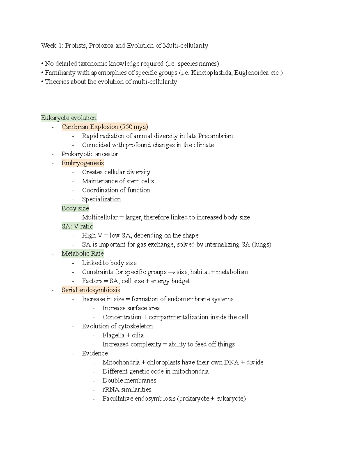 Exam Notes - Summary Vertebrate Structure and Function F - Week 1 ...