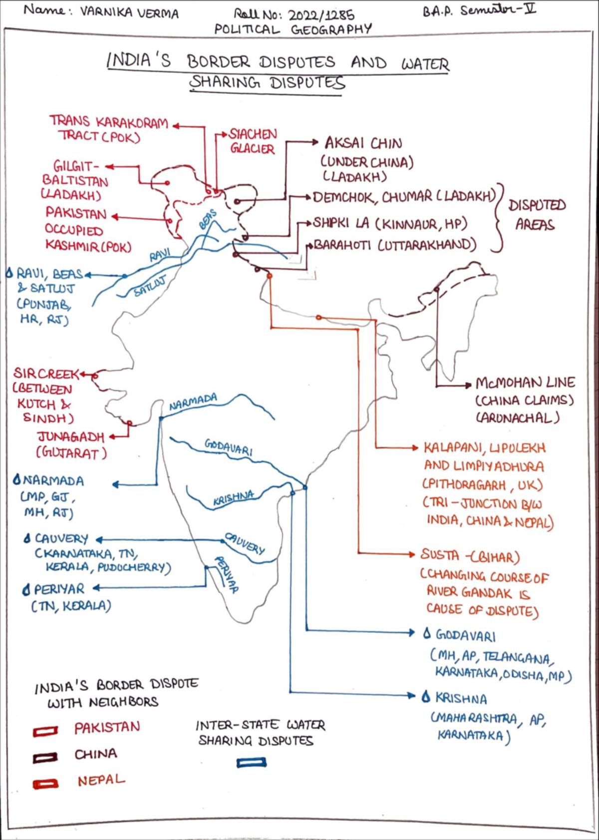 Political Conflicts on Map (World and India) - Name: VARNIKA VERMA Roll ...