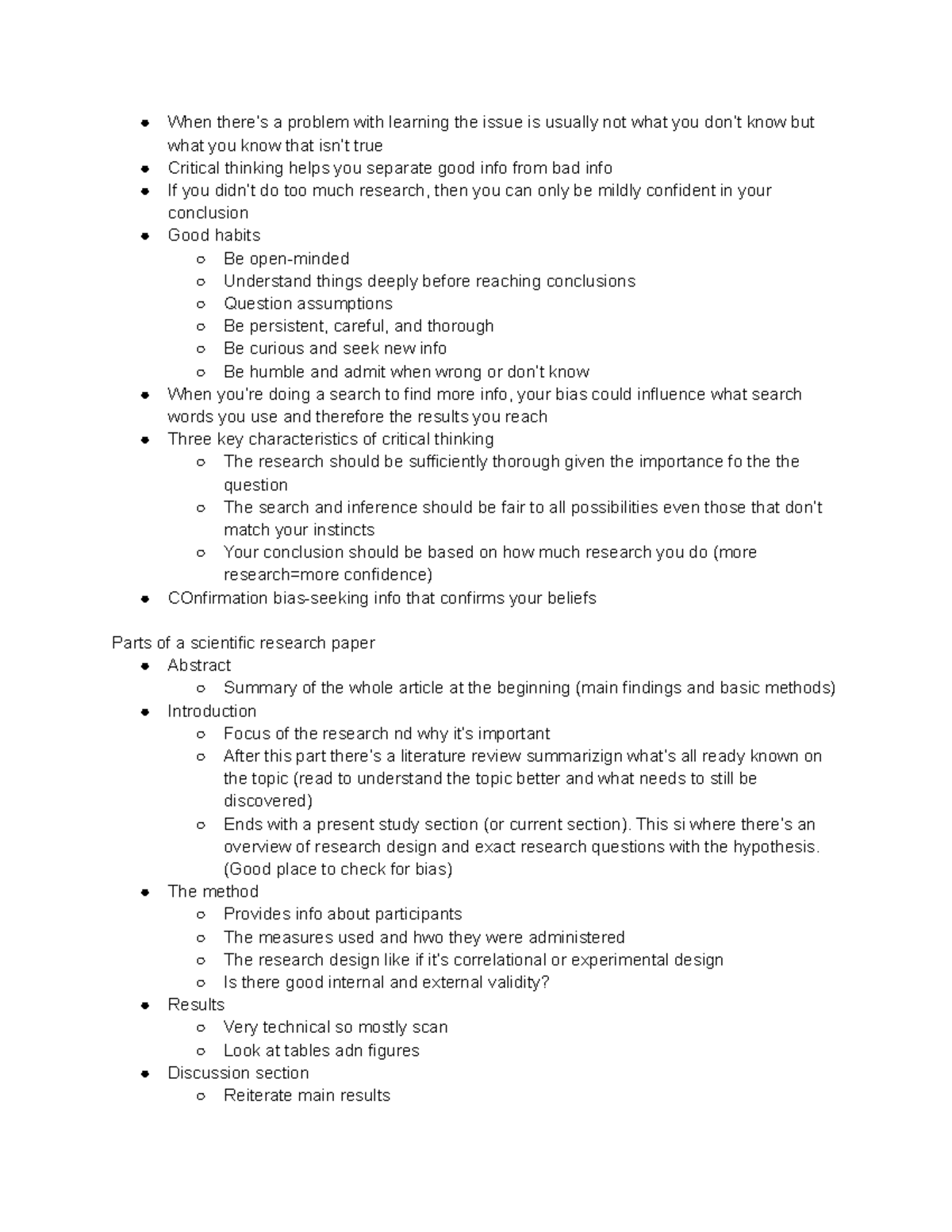 Module 2 Notes - When there’s a problem with learning the issue is ...