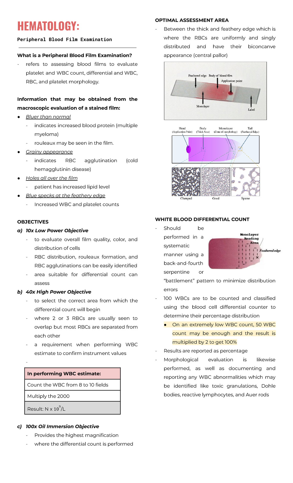 Hematology Peripheral Blood Film Examination - HEMATOLOGY: Peripheral ...